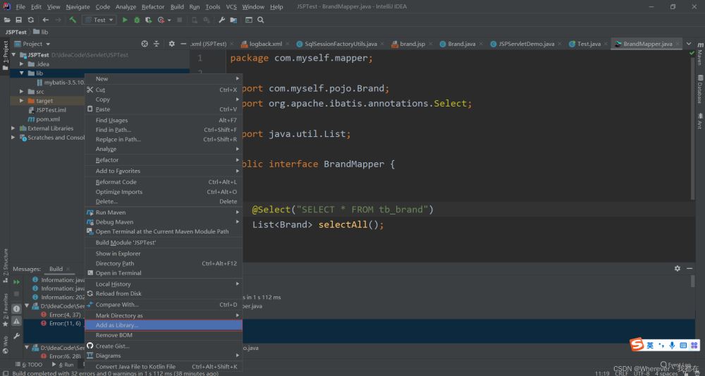 java:程序包org.apache.ibatis.annotations不存在报错解决_因特网(www.inte.net)